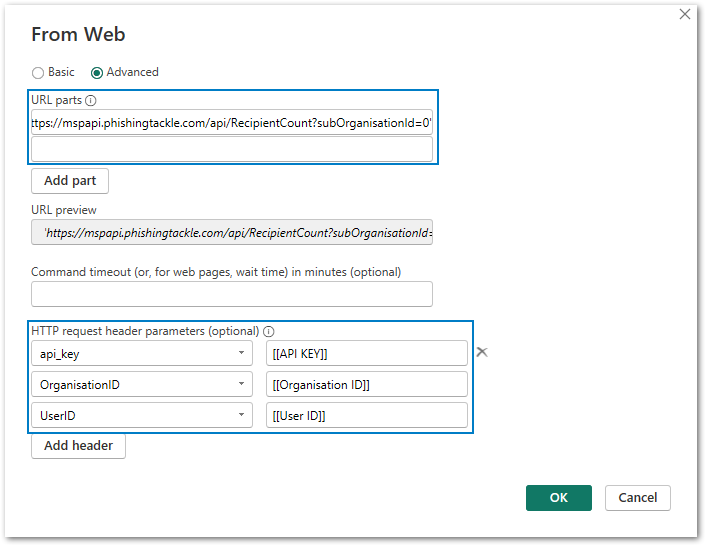 How to get information into PowerBI using the Phishing Tackle API ...